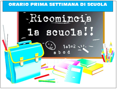 ORARI PRIMA SETTIMANA DI SCUOLA PRIMARIA - Notizie - Istituto ...